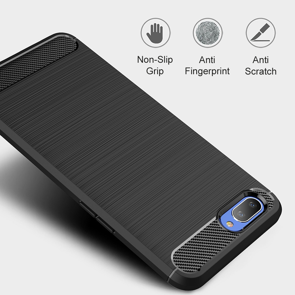 Flexi Slim Carbon Fibre Case for Oppo A3s / AX5 (Black)